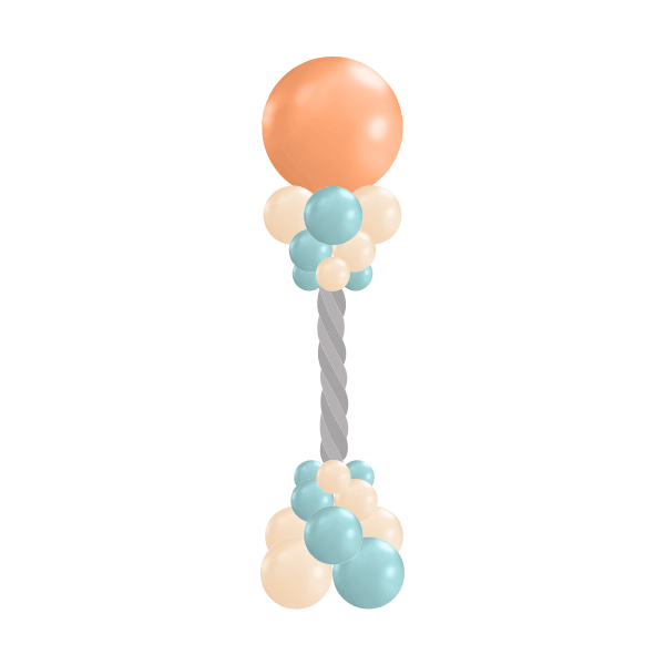 Twisted Column with topper - Carolina Balloons and Confetti